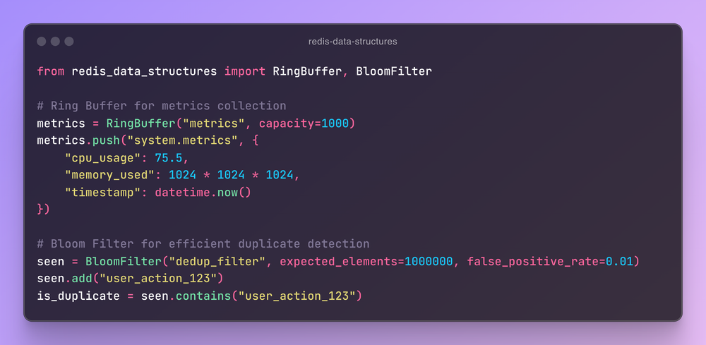 Redis Data Structures: A Pythonic Interface for Distributed Data Structures